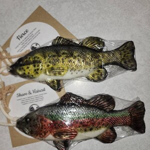 Fish Soap on a Rope Realistic Hand Painted Fun Gift for Outdoorsmen ...