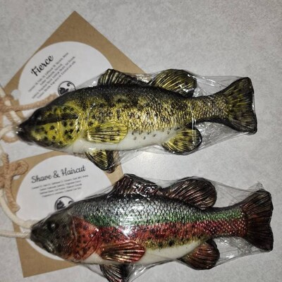 Fish Soap on a Rope Realistic Hand Painted Fun Gift for Outdoorsmen ...