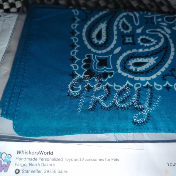 Personalized Bandana, Name Chain Stitch Embroidered Bandana ...