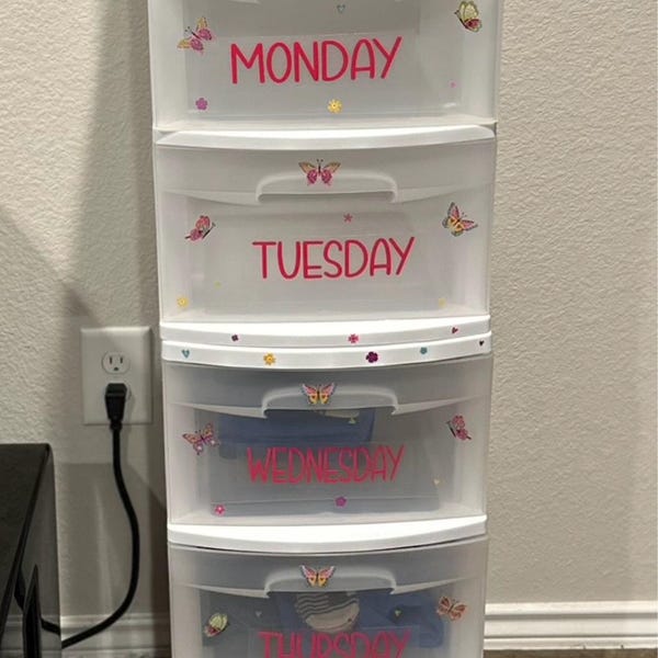 Days of the Week Decals, Days of the Week Stickers, Weekday Decals ...