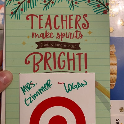 Teacher Christmas Gift Card Holder Printable Virtual Learning Teacher ...