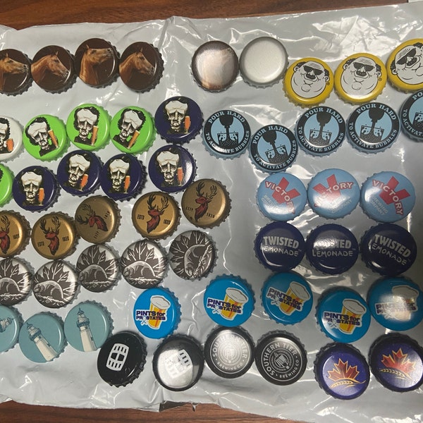 100 Beer Bottle Caps [[assorted]] NO DENTS Beer Bottle Caps, Bottle Cap ...
