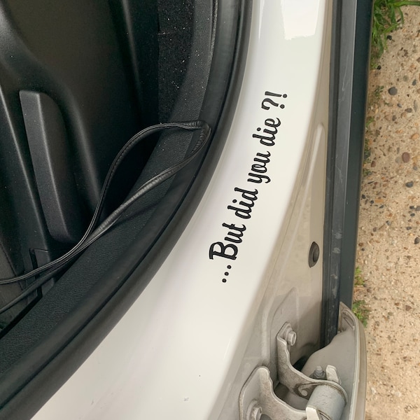 But Did You Die Decal | Funny Vinyl Decal | Door Decal | Passenger ...