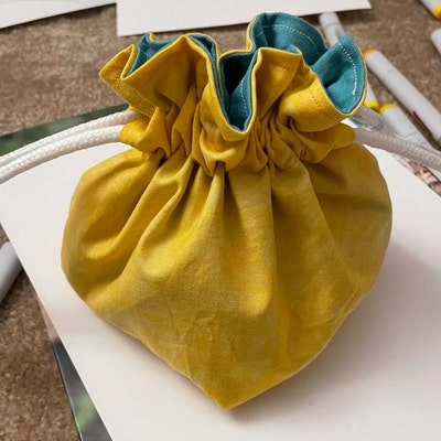 Drawstring Bag PDF Sewing Pattern Instant Download Flat Bottom Dice Bag ...
