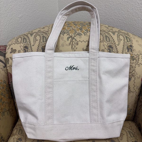 Personalized Canvas Tote, Ironic Boat Bag, Monogram Canvas Tote Bag ...
