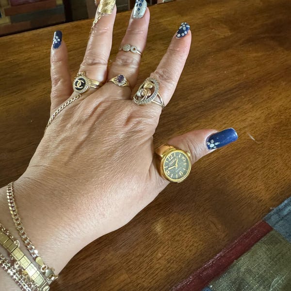 Y2K Vintage Watch Ring Functional Unique Clock Mini Watch Girlfriend ...