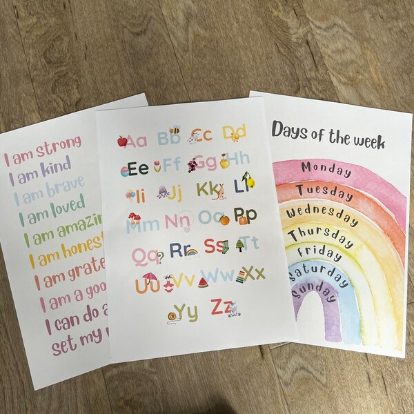 Science Educational Posters, Prints for Preschool Toddler Elementary ...