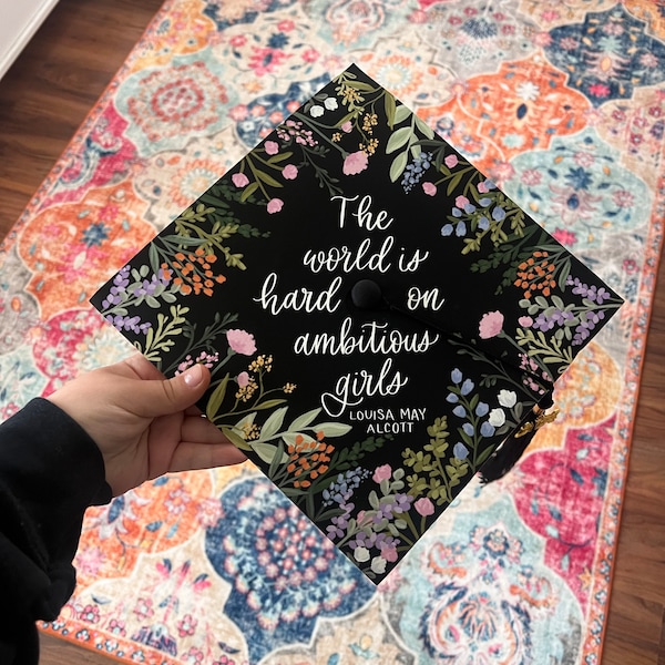 Wildflowers Printed Graduation Cap Topper / Floral Custom Grad Cap ...