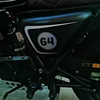 Custom Made Motorcycle Tank Number Decal Sticker Cafe Racer Choose ...
