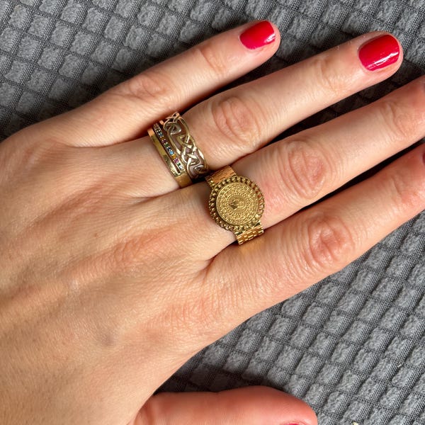 Gold Turkish Coin Ring: Vintage Inspired Watchband Jewelry - Etsy