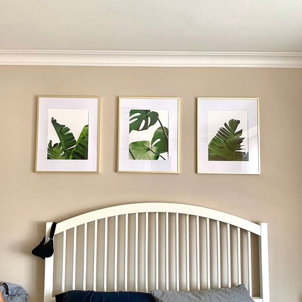 3 Piece Wall Art Tropical Leaves Printable Art Set of 3 Prints ...