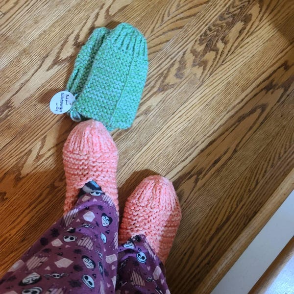 Knitted Slippers/ Handmade Slippers/ Grandma's Slipper - Etsy