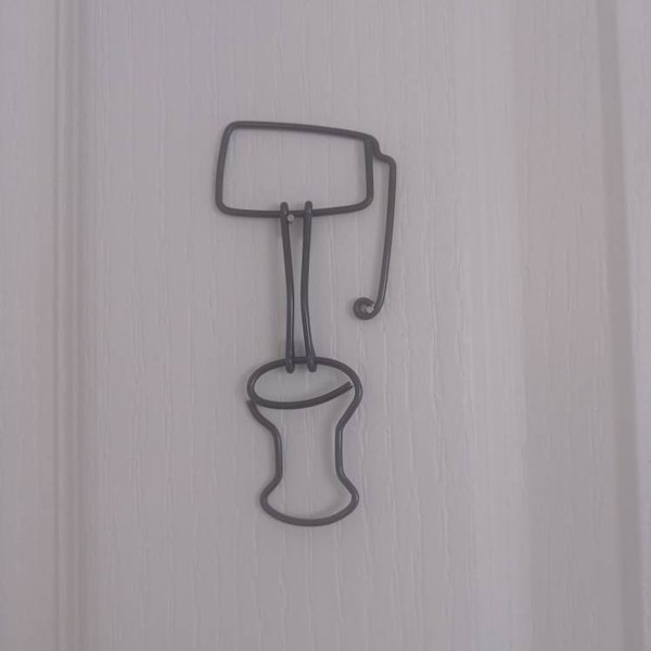 Handmade (black Pictured) Wire Bathroom, Toilet Wall/door Sign. Wire ...