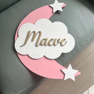 Baby Nursery Clouds, Wooden Cloud Sign Set, Nursery Cloud Signs, Modern ...
