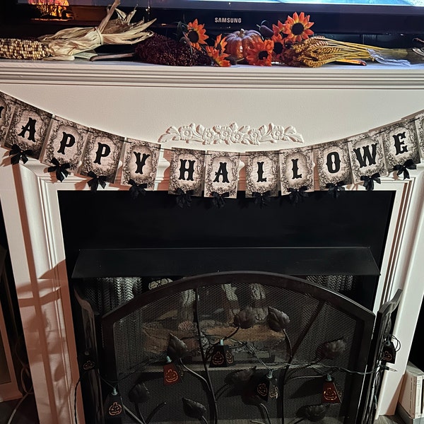 Halloween Banner, Vintage Halloween Decor, Vintage Halloween Garland ...