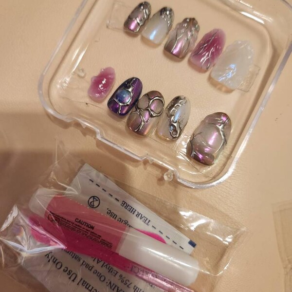 Jelly Ocean Press on Nails: 3D Baby Shark, Seashell, Handmade Nail Art ...