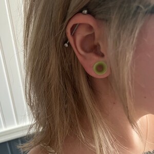 White With Pink O-rings Non-flared PAIR Acrylic Ear Plugs | Etsy