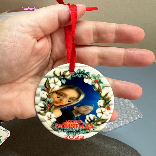 Personalized Family Ornament Png, Round Christmas Ornament, PNG Instant ...