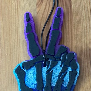 Skeleton Hand Peace Sign Car Freshie, Car Scent, Air Freshener - Etsy