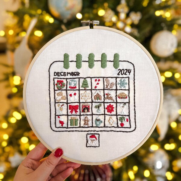 Advent Calendar Embroidery Pattern 2025 / December Digital Embroidery ...