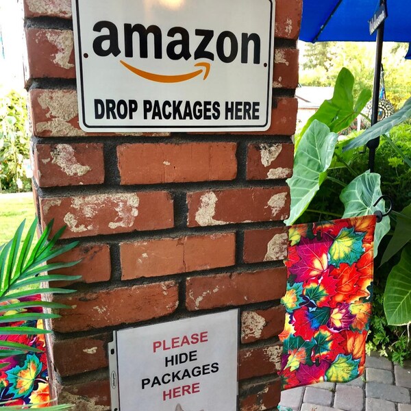 Amazon Deliveries Drop Packages Here Metal Sign/ Magnetic Sign / Decal ...