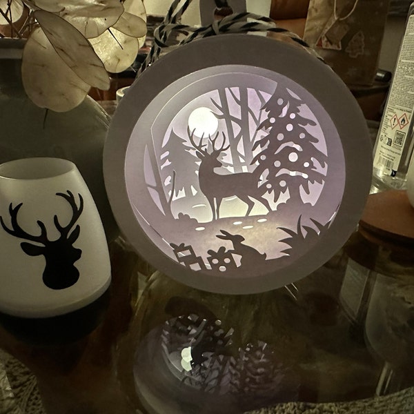 Paper Lantern Shadow Box SVG PDF Template for You DIY Christmas ...