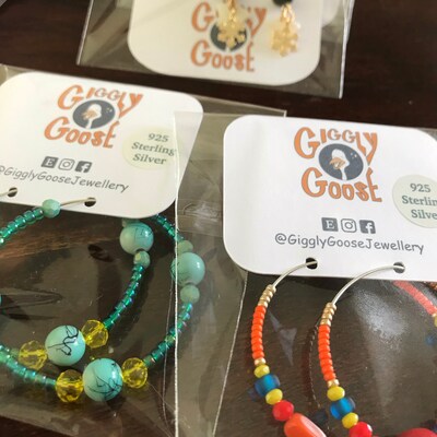 Hoop Earring Cards, Small Earring Cards, Personalised Earring Cards ...