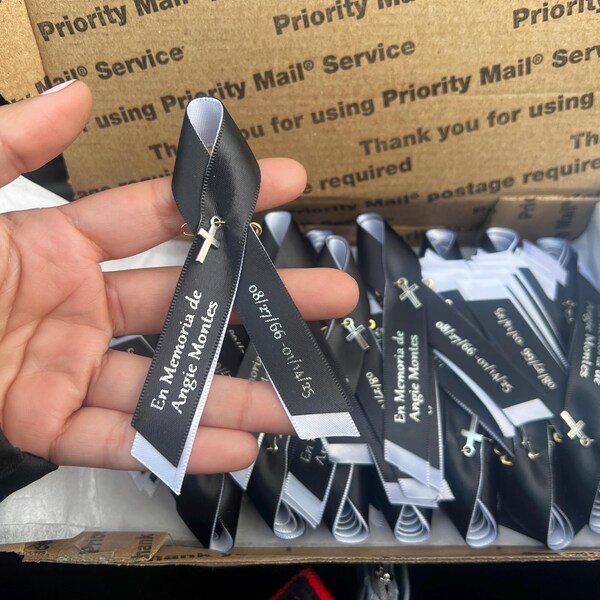 Custom Memorial Ribbons Pinned and Ready to Wear , Lapel Ribbons ...