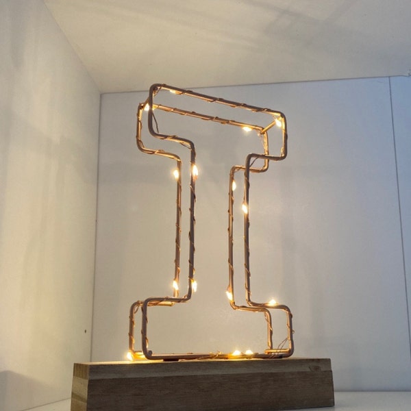 Light up Letter I | Custom Name Copper Light up Letter | Bedroom Living ...