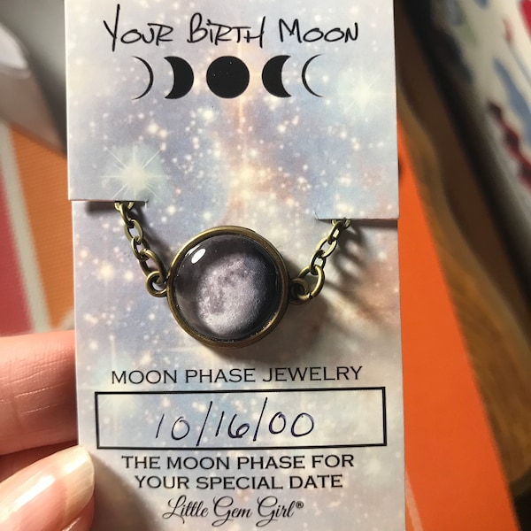 Custom Birth Moon Bracelet - Glow in the Dark Lunar Phase Bracelet in ...