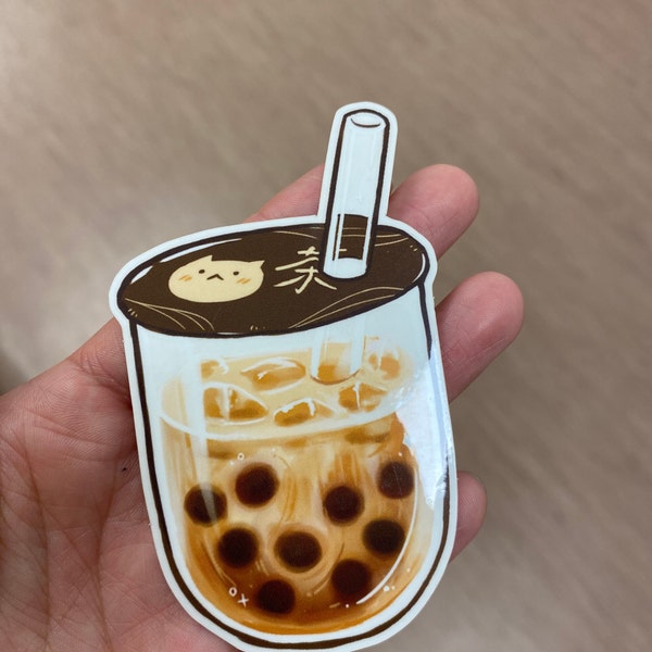Boba Tea - Clear Vinyl Sticker - Etsy