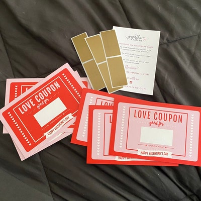 Scratch-off Love Coupons Scratch off Voucher Valentines Gift for Her ...