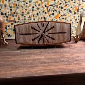 Mid Century Modern Clock, Handmade Wood Retro Design, Modern Office ...