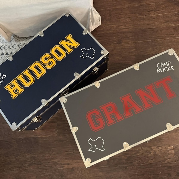 Personalized Camp Trunk Monogram Decal - Girls Christmas Gift - Camping ...