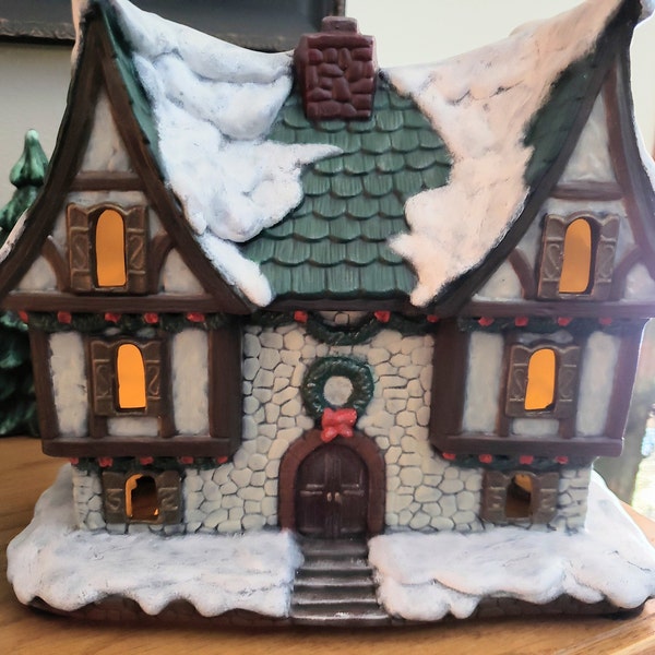 Santas Castle Village House 9" X 9" X 5" Ceramic Bisque, Ready to Paint ...