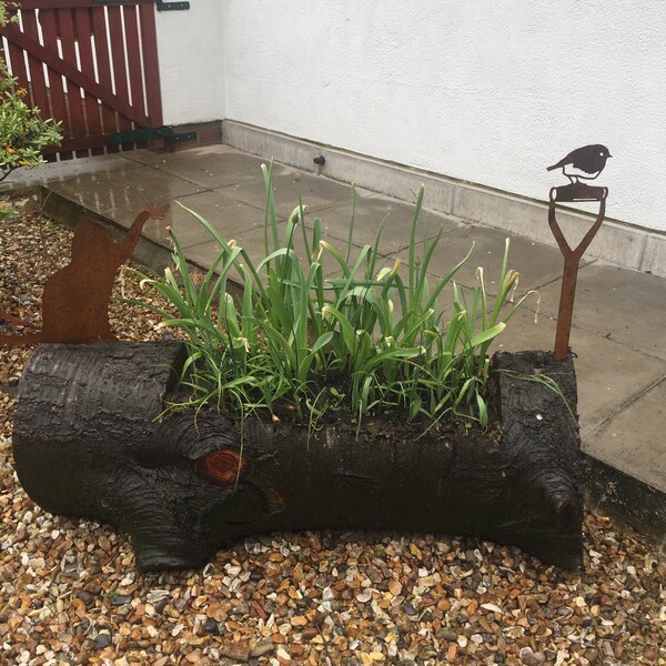 Robin on Spade Garden Decoration / Bird Garden Gift / Rusty Metal Robin ...