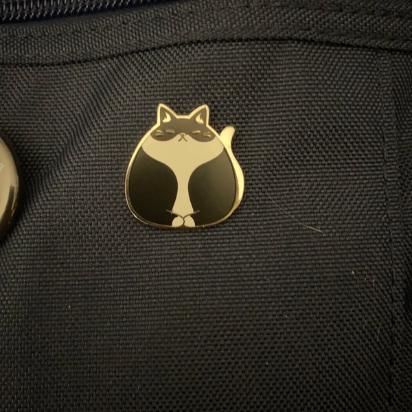 Fat Cat Enamel Pin - Etsy