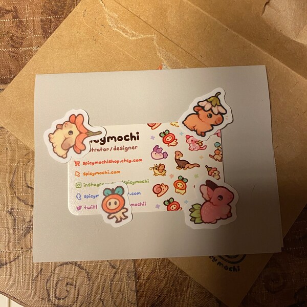 Mini Strawberry Bunny and Flower Bunny Sticker Set of 2 / Cute Rabbit ...