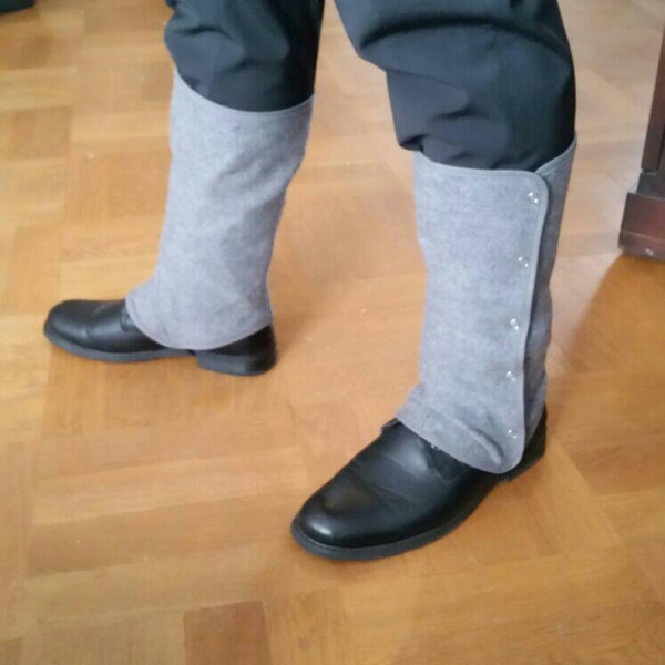 BLACK FRIDAY SALE Wool Fleece Long Gaiters One Size Brown Red and Black ...