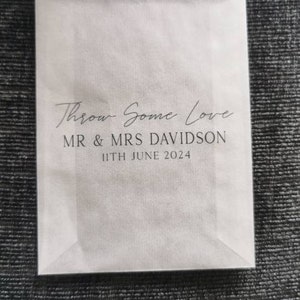 Favour Sweet Bags With Personalised Stickers Sweet Bag Favours Wedding ...