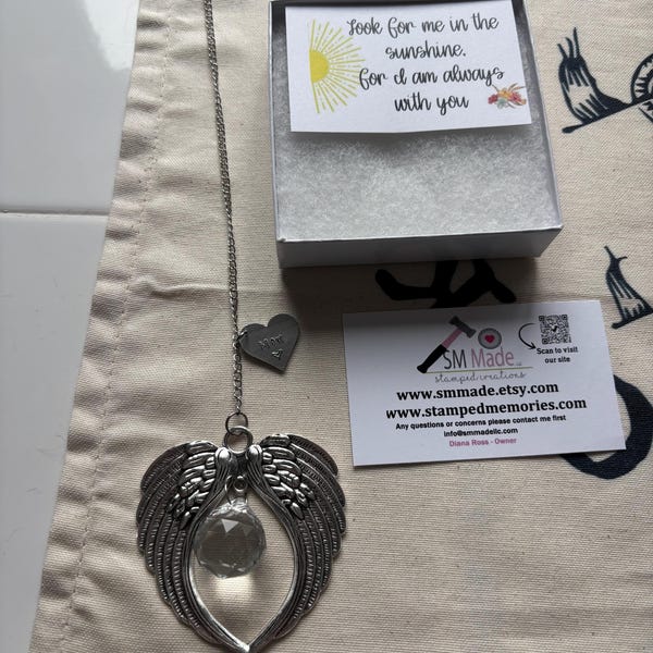 Sun Catcher Sympathy Gift, Poem Card Memorial Suncatcher, Sympathy Gift ...