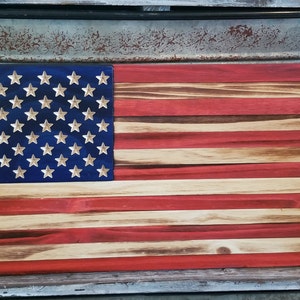 Small Handmade Rustic American Wooden Flag - Etsy