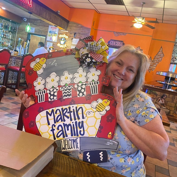 Hot Air Balloon Door Hanger, Summer Door Hanger, Summertime Door Hanger ...