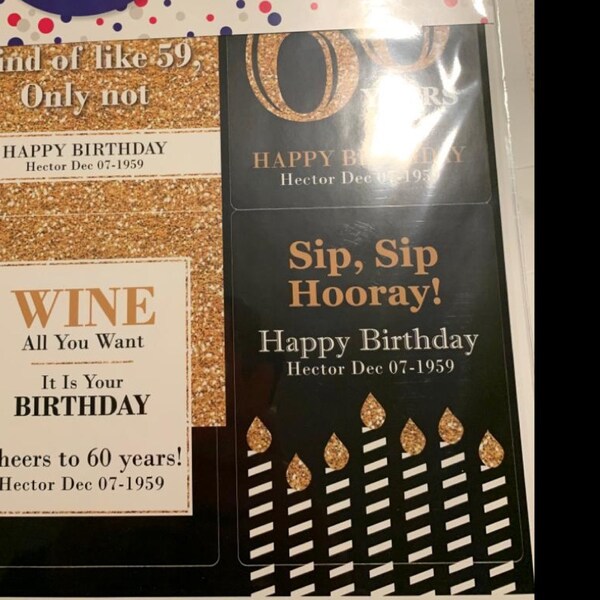 Adult 60th Birthday - Gold - Birthday Party Gift for Women and Men ...