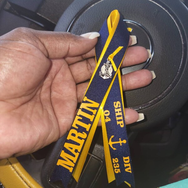 Personalized Navy PIR Graduation Ribbon With Anchor Pin (set of 4) - Etsy