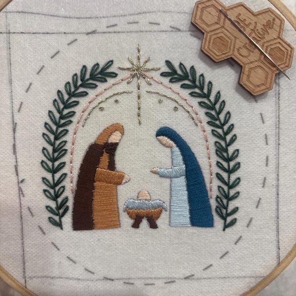 Nativity Scene Embroidery Pattern, Christmas Nativity Embroidery ...