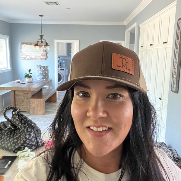 Richardson 312 Cloth Snapback Custom Laser Engraved Leather Patch Hat ...