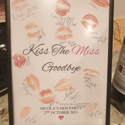 Kiss the Miss Goodbye Hen Do Keepsake Hens Night Supplies - Etsy UK