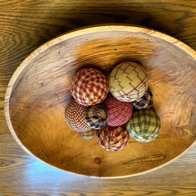 Primitive Rustic Rag Balls. Set of 9 Assorted Bowl Fillers Rustic Home ...