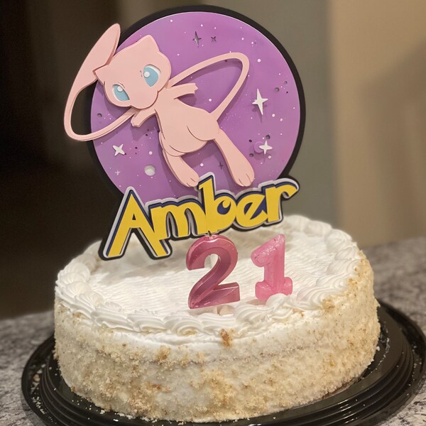 Pokemon Mew Cake Topper/pokemon Birthday Party/pokemon Theme - Etsy